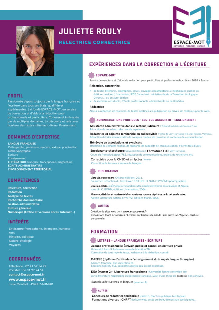 Mon CV - ESPACE-MOT
